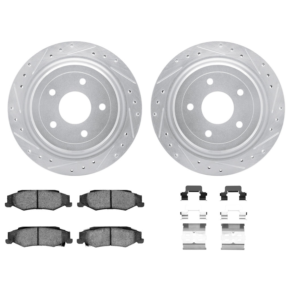 Dynamic Friction Brake Kit - 227 Zinc Coated Drilled & Slotted Rotors ...
